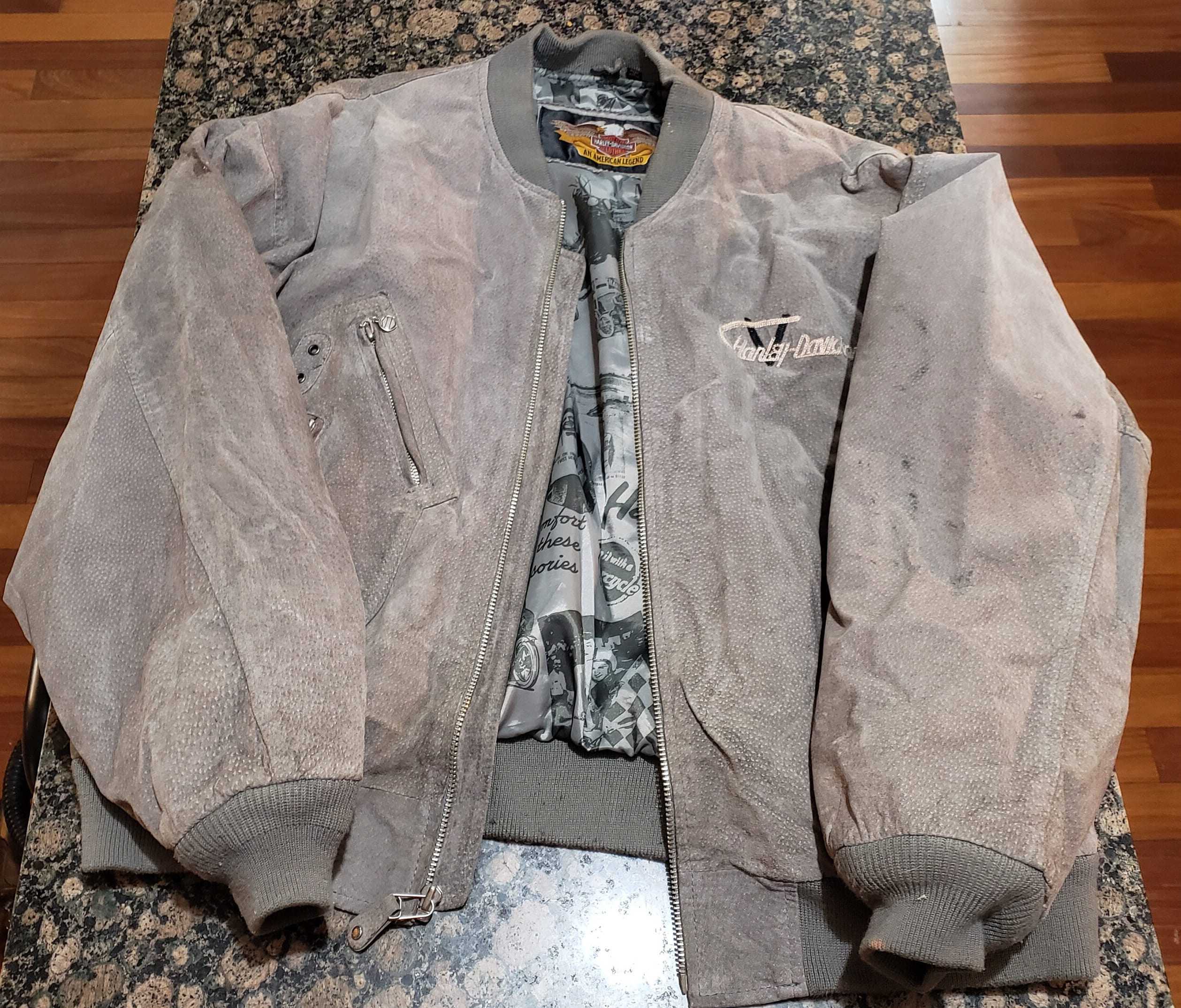Vintage Mens HARLEY DAVIDSON Bomber Jacket Suede Leather Vintage Mens HARLEY DAVIDSON Bomber Jacket Suede Leather
