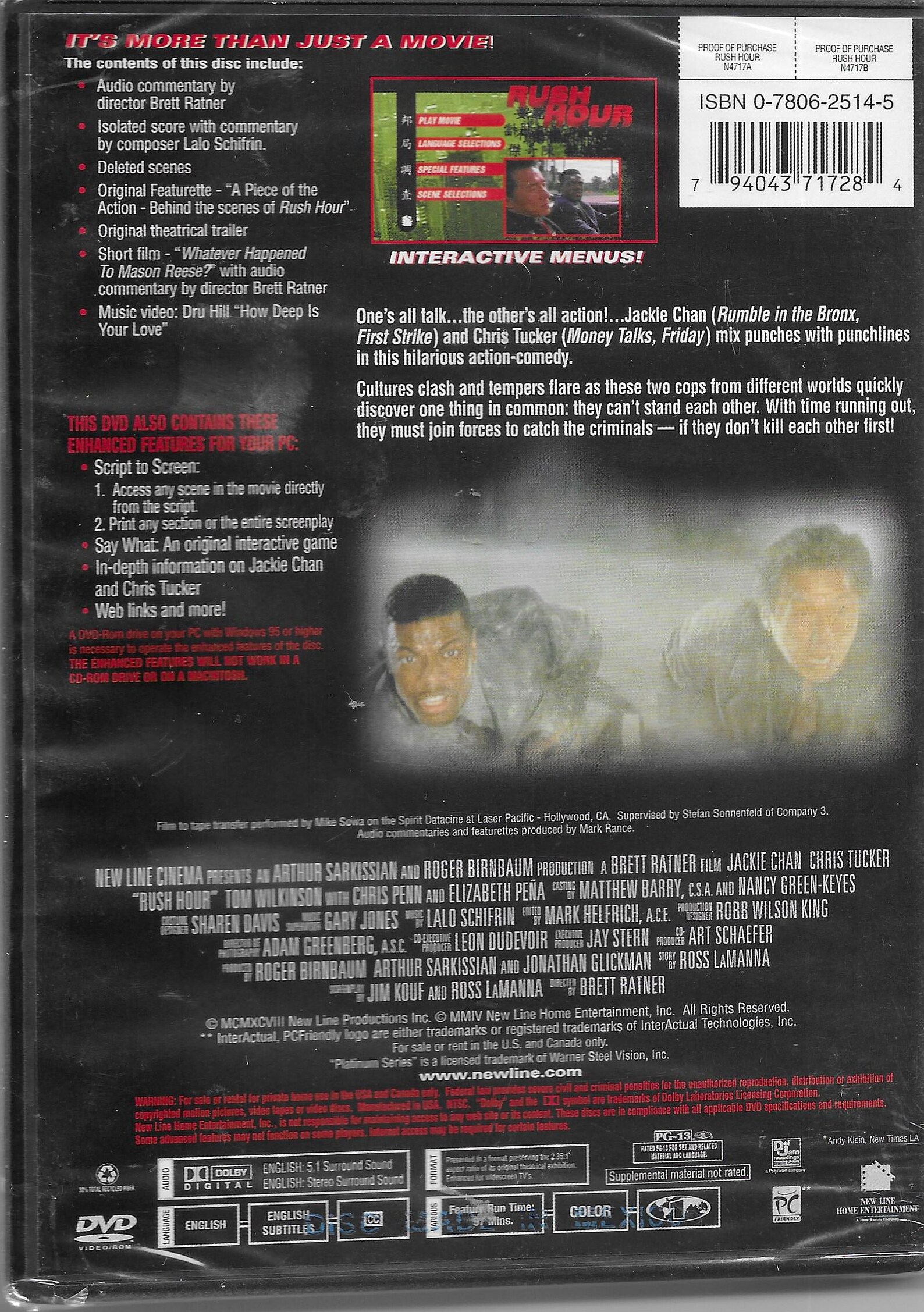 DVD Rush Hour Jackie Chan New Sealed DVD PG 13 Dolby 97 Minutes - Etsy