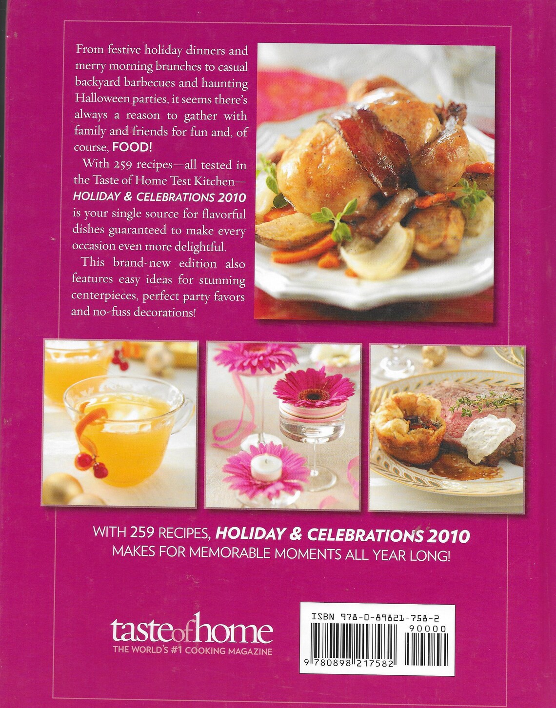 Holiday Celebration Taste of Home 259 Recipes Hardcovered Book 2010 - Etsy