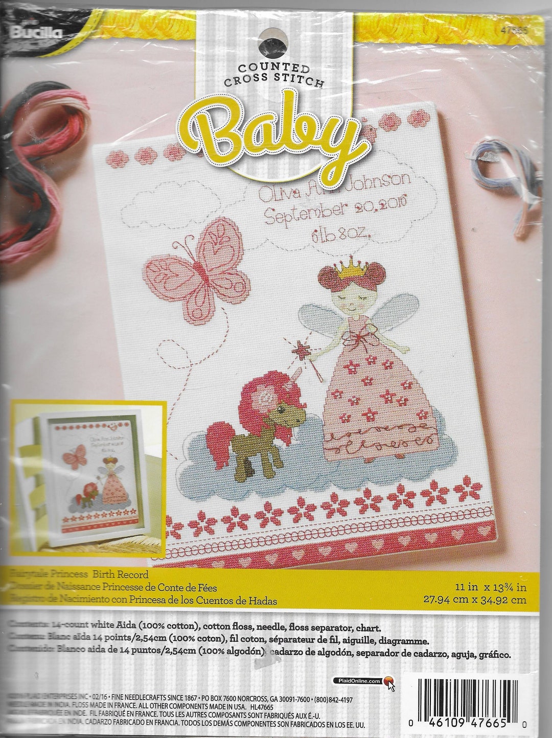 Bucilla Unopened Counted Cross Stitch Kit Fairytale Princess Birth Record - Etsy