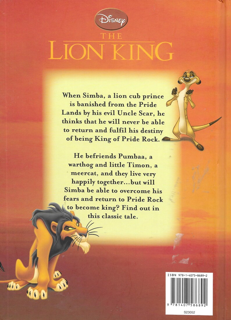 Disney: the Lion King (disney Diecut Cover) by Parragon Books - Etsy