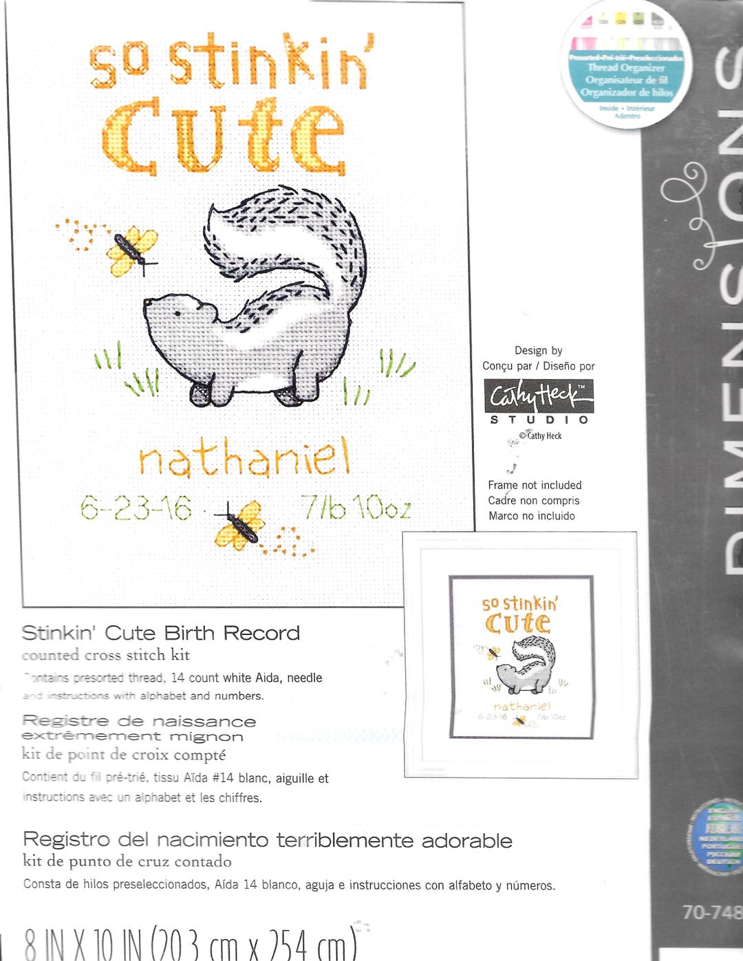 Stinkin' Cute Skunk Birth Record Counted Cross Stitch Sealed Kit ...