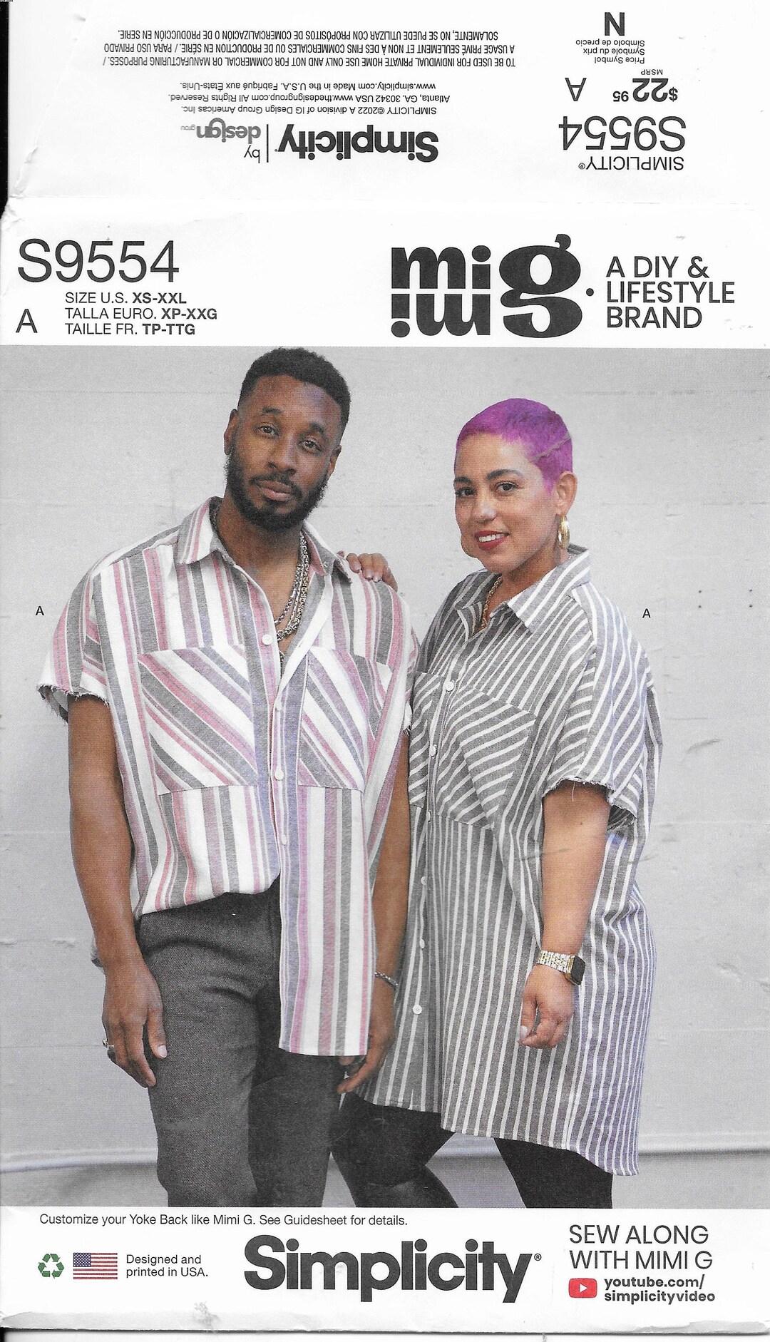 9554 Womens/mens/unisex Shirts Sizes XS-XXL New Uncut Simplicity ...