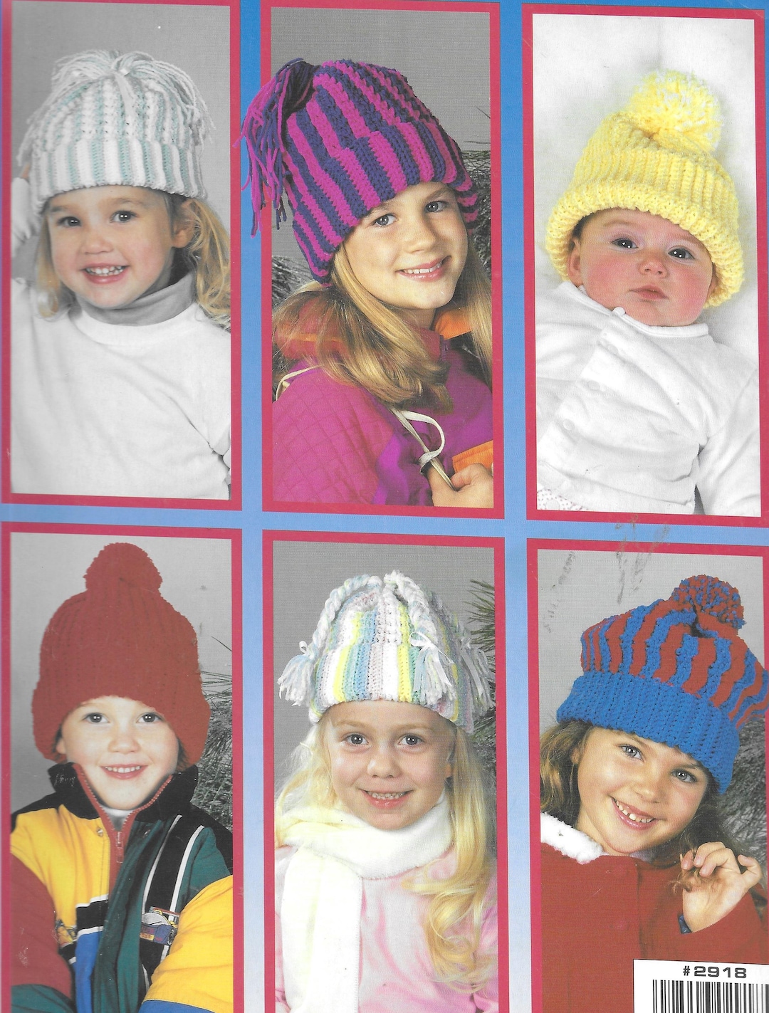 Kids Caps 7 Crochet Patterns Sport Wt. Yarn SML Infant, Child - Etsy