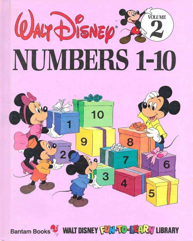 Walt Disney Numbers (1984) Volume 2 Fun to Learn Library Bantam Book - Etsy