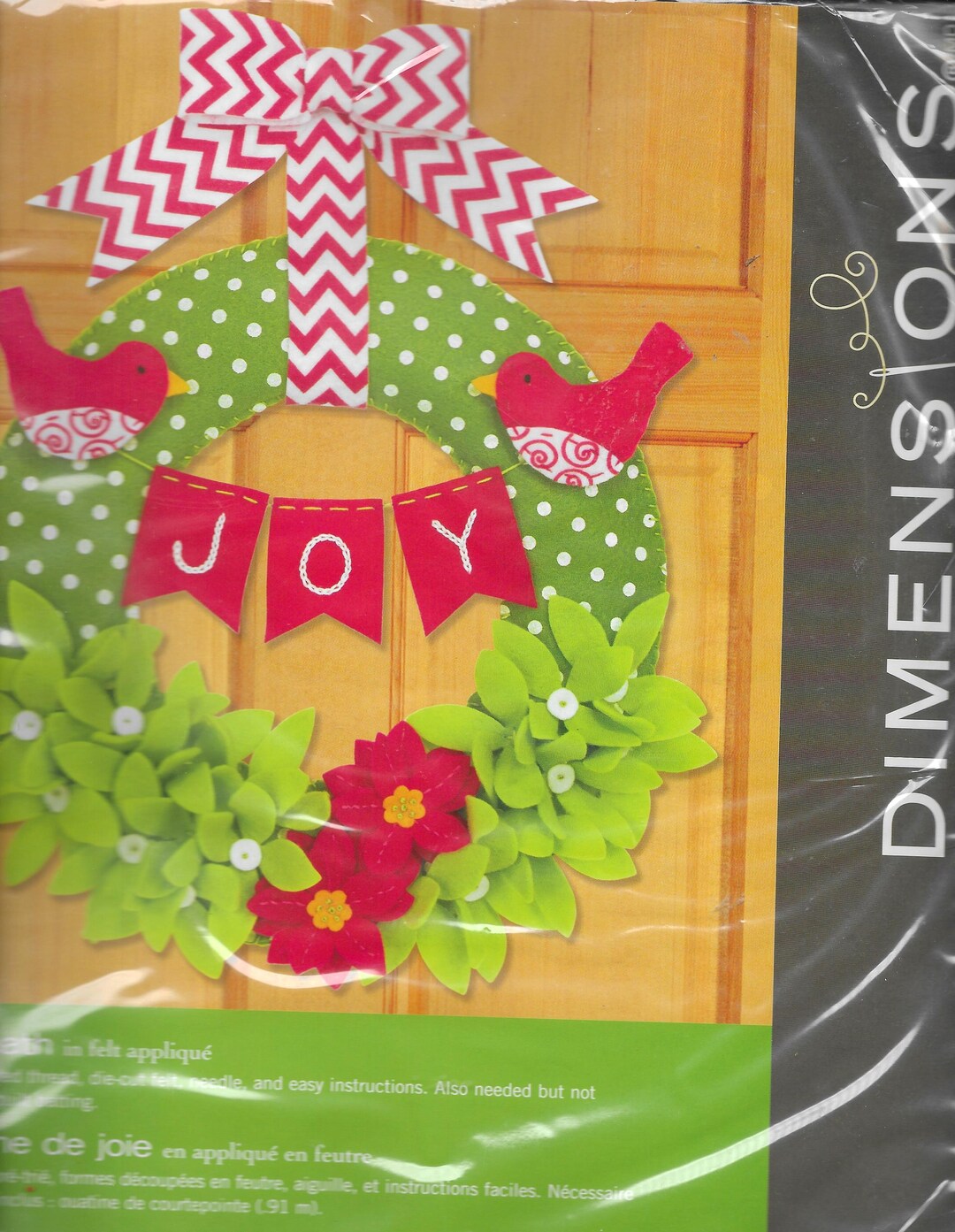 Joy Wreath Sealed Applique Felt Kit by Dimensions 14" Finished - Etsy