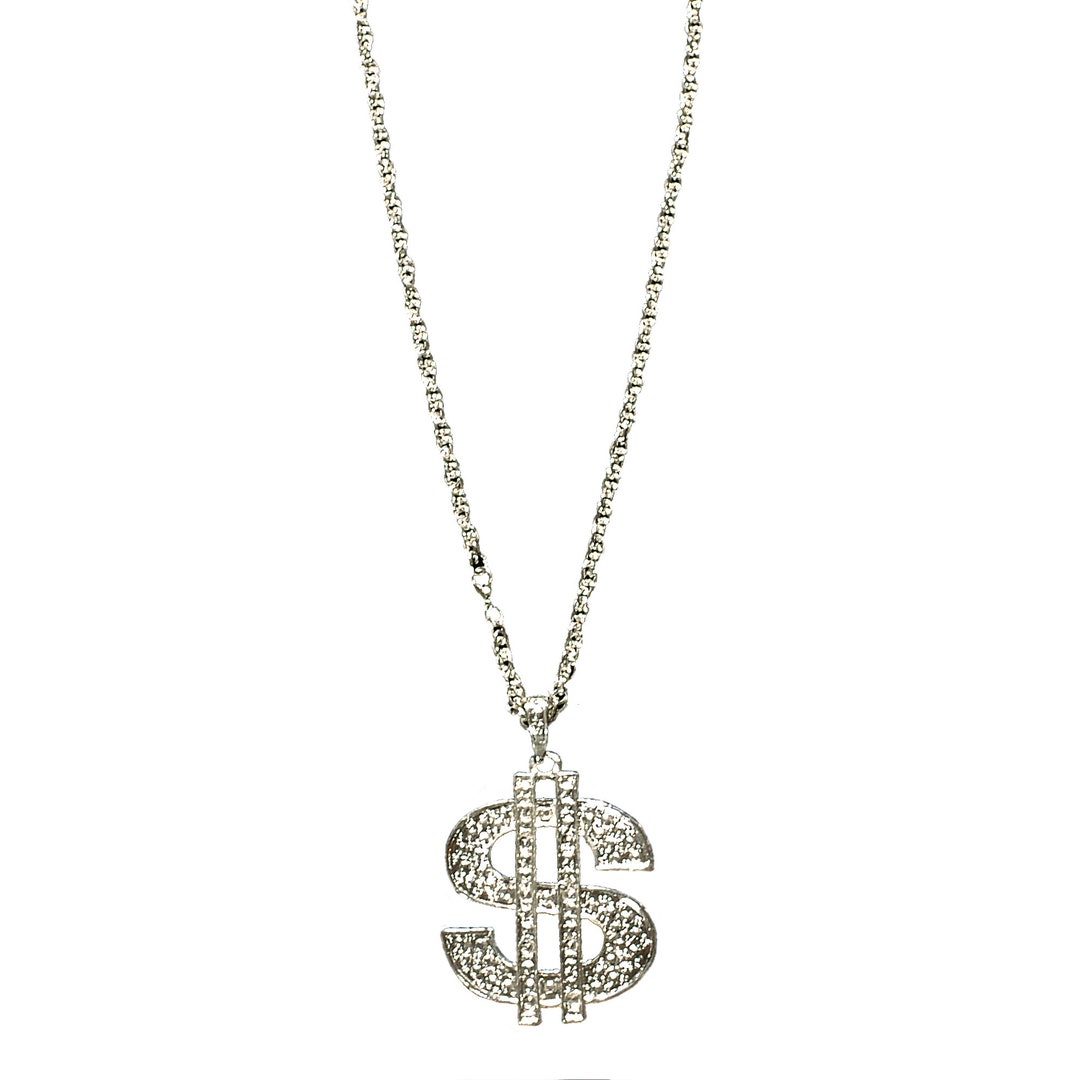 Silver Dollar Sign Necklace Hip Hop Rapper Silver Chain - Etsy