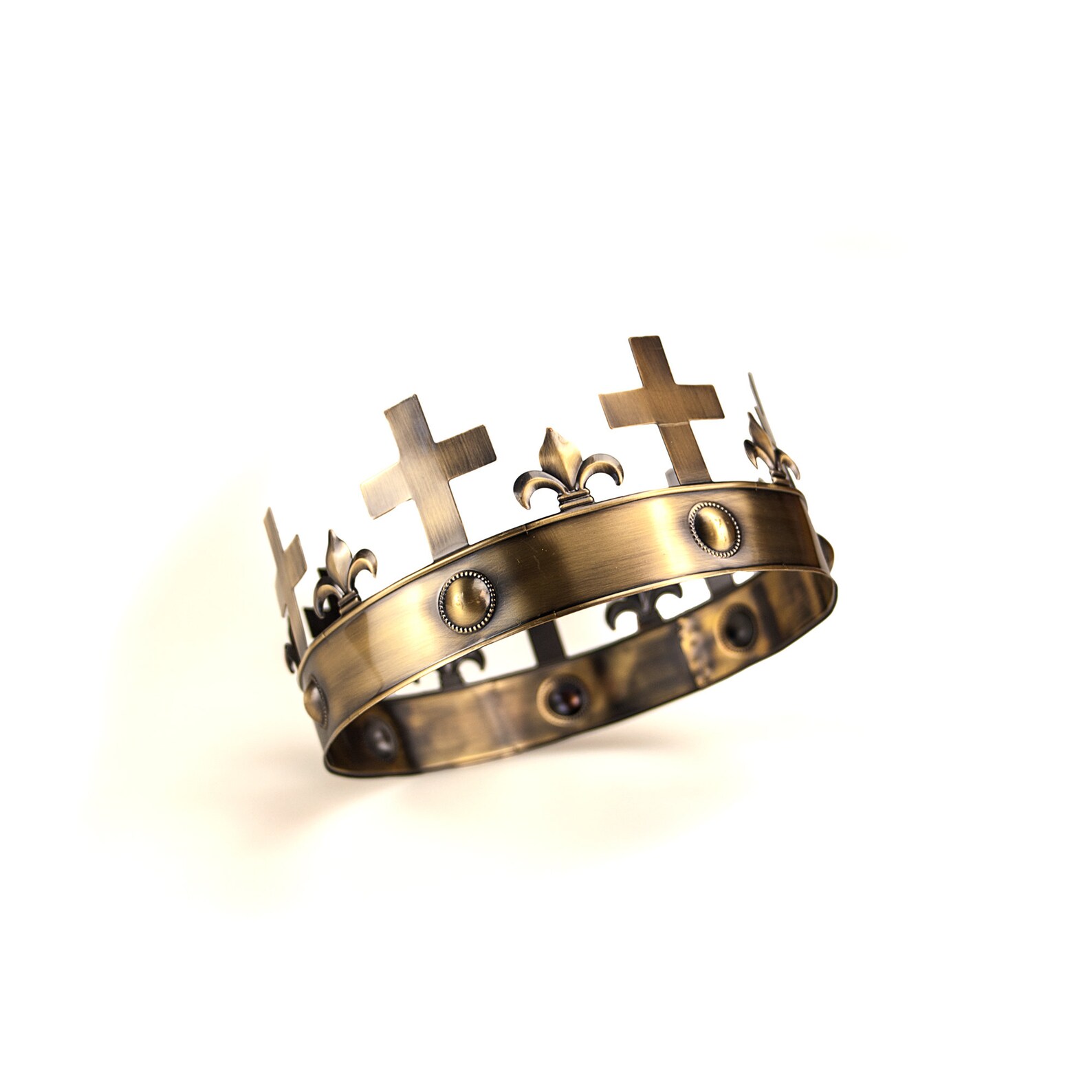 Golden King's Crown: Medieval Cross Headpiece, Renaissance Cosplay - Etsy