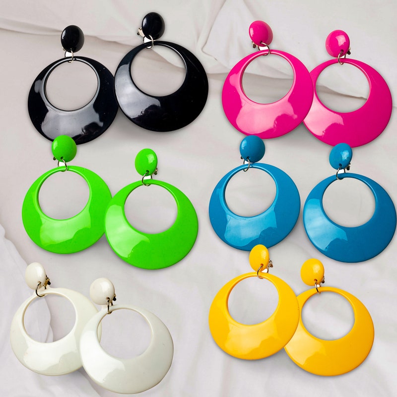 Clip on Retro Hoop Earrings - Etsy
