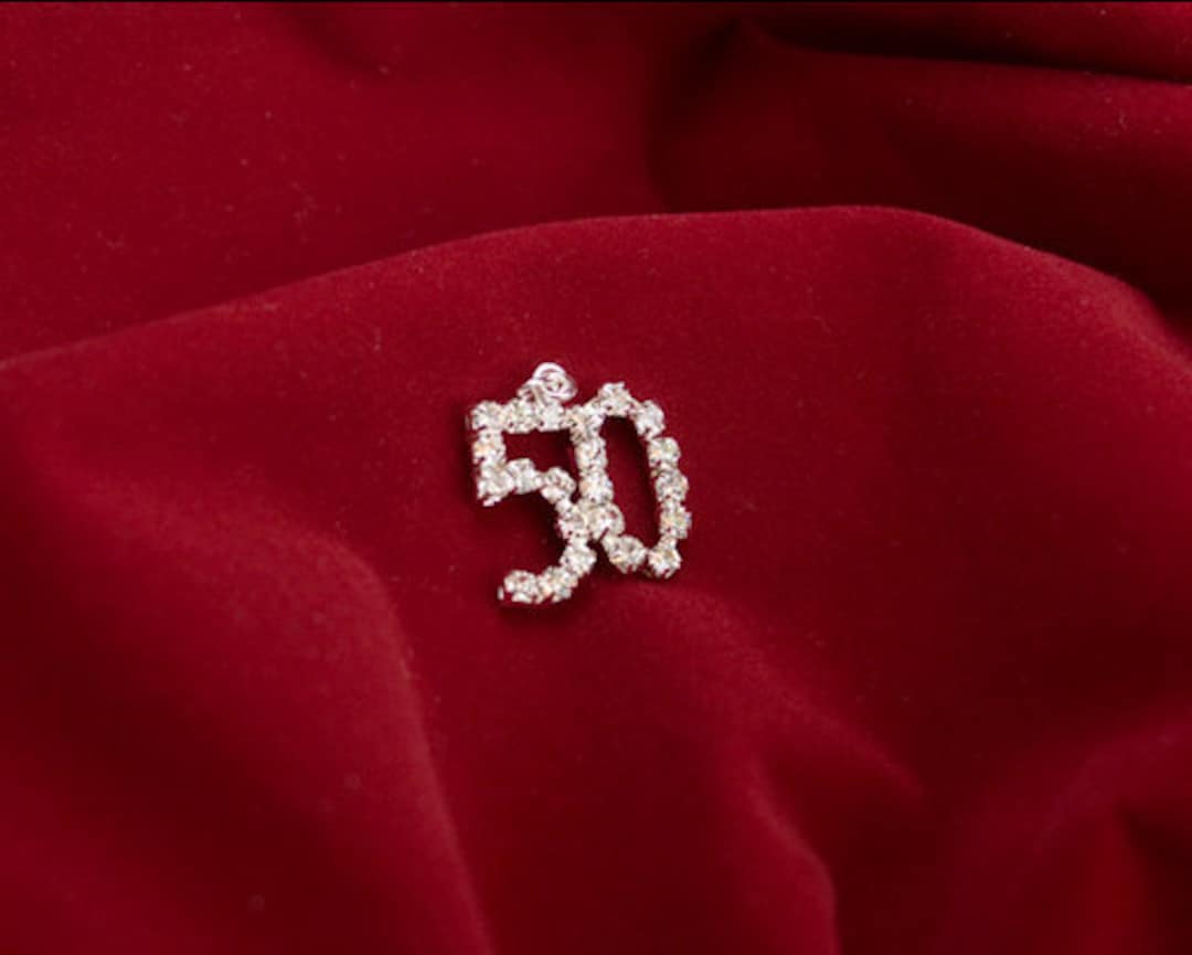 Fabulous 50th Birthday Rhinestone Charm, Number Accessory for Birthday ...