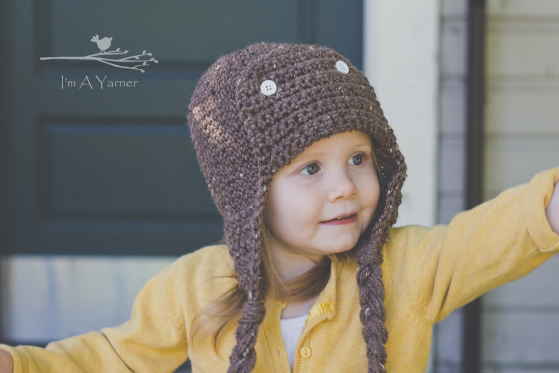 Brown Aviator Hat Airplane Birthday Hat Baby Pilot Cap | Etsy