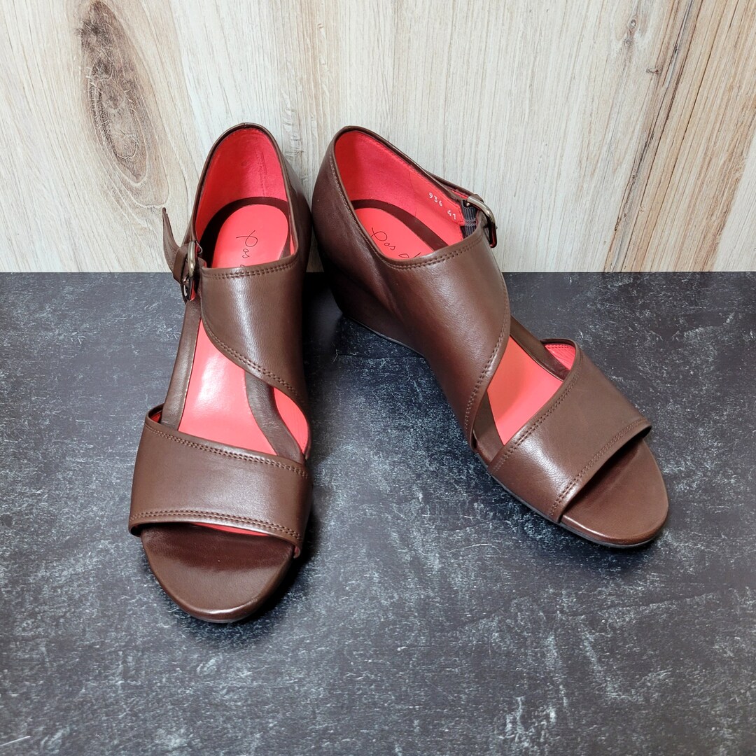 Italian Designer Wedge Sandals in Chocolate Brown - Womens EU41 - Etsy