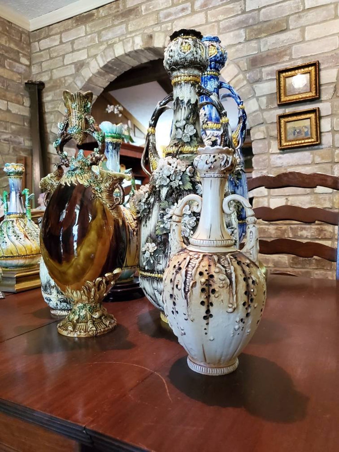 Czech Rstk Corn Series Art Pottery Pitcher, Amphora Works Double Handled Vessel - Etsy