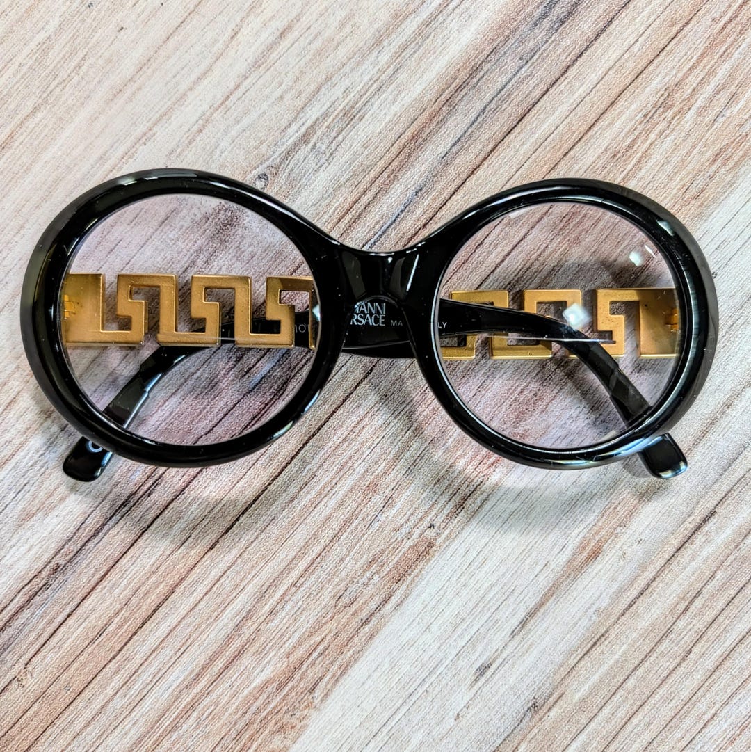 Vintage Versace Black Meander Glasses Frames C1990s - Etsy