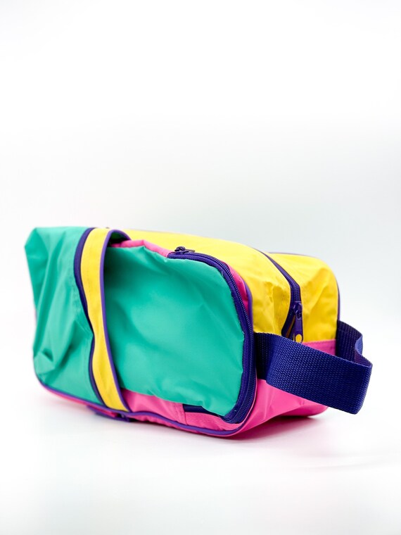 90's Colorblock Travel Bag/Travel Accessory Bag/90's … - Gem