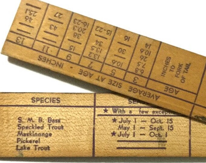 Vintage Folding Ruler, Wooden Fish Ruler, Wooden Measuring Rule ...