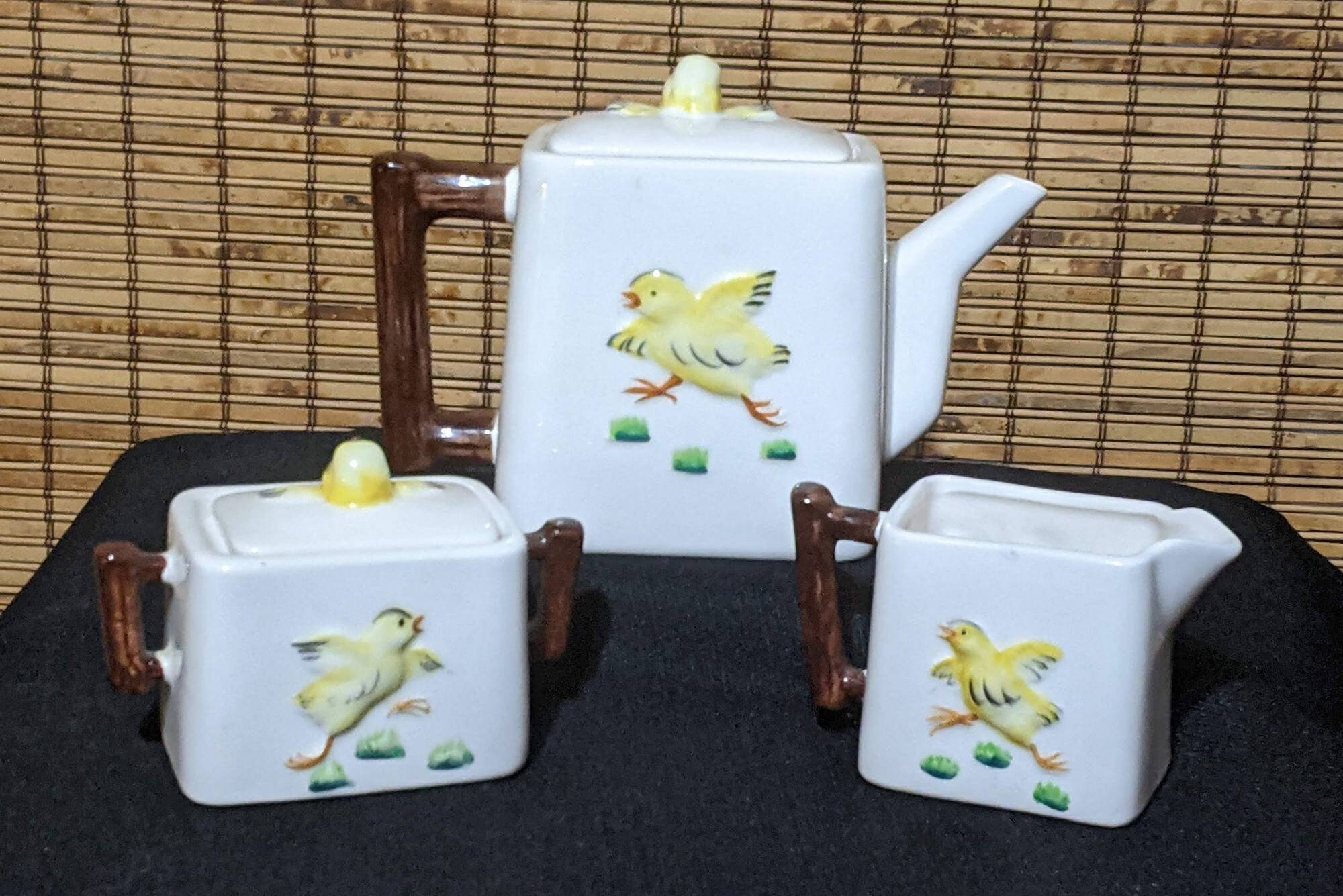 Vintage Chicken Tea Set, Chicken, Rooster, Chicks, 1950s, Made in Japan ...