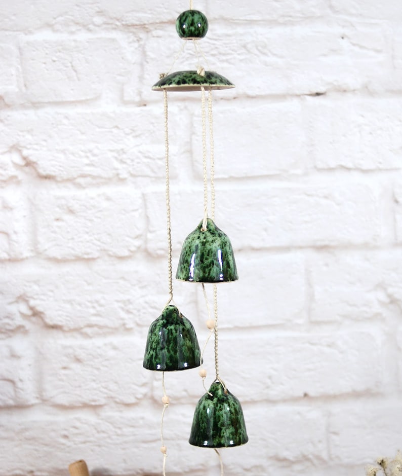 Ceramic Handmade Wind Chime Bells Hanging Cow Bells Garden - Etsy