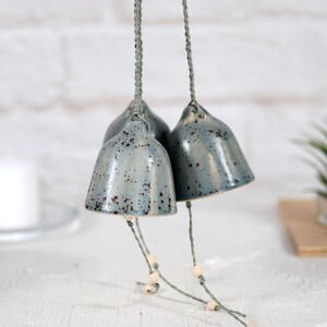 3 Ceramic Hanging Bells Handmade Wind Chime Bells Wall - Etsy