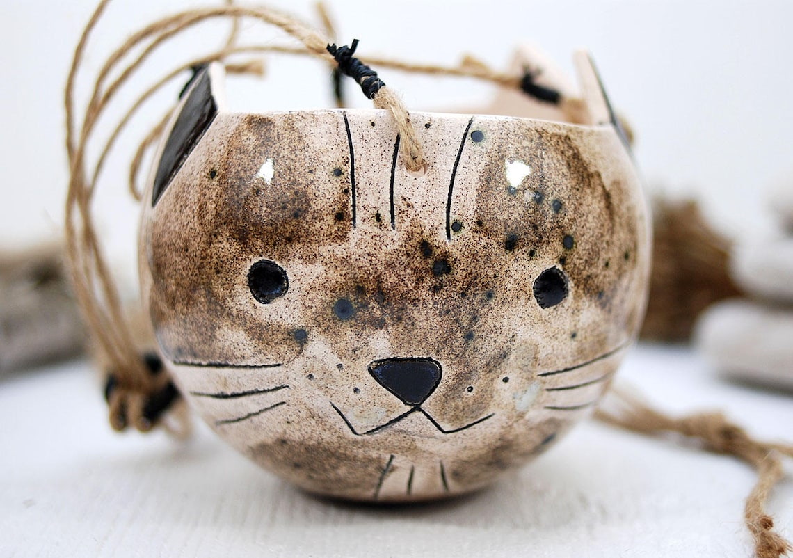 Cat style ceramic pot planter pot ceramic pot succulent | Etsy