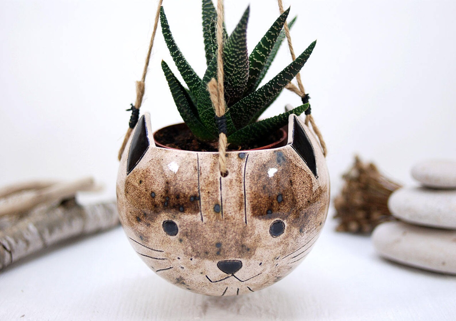 Cat style ceramic pot planter pot ceramic pot succulent | Etsy