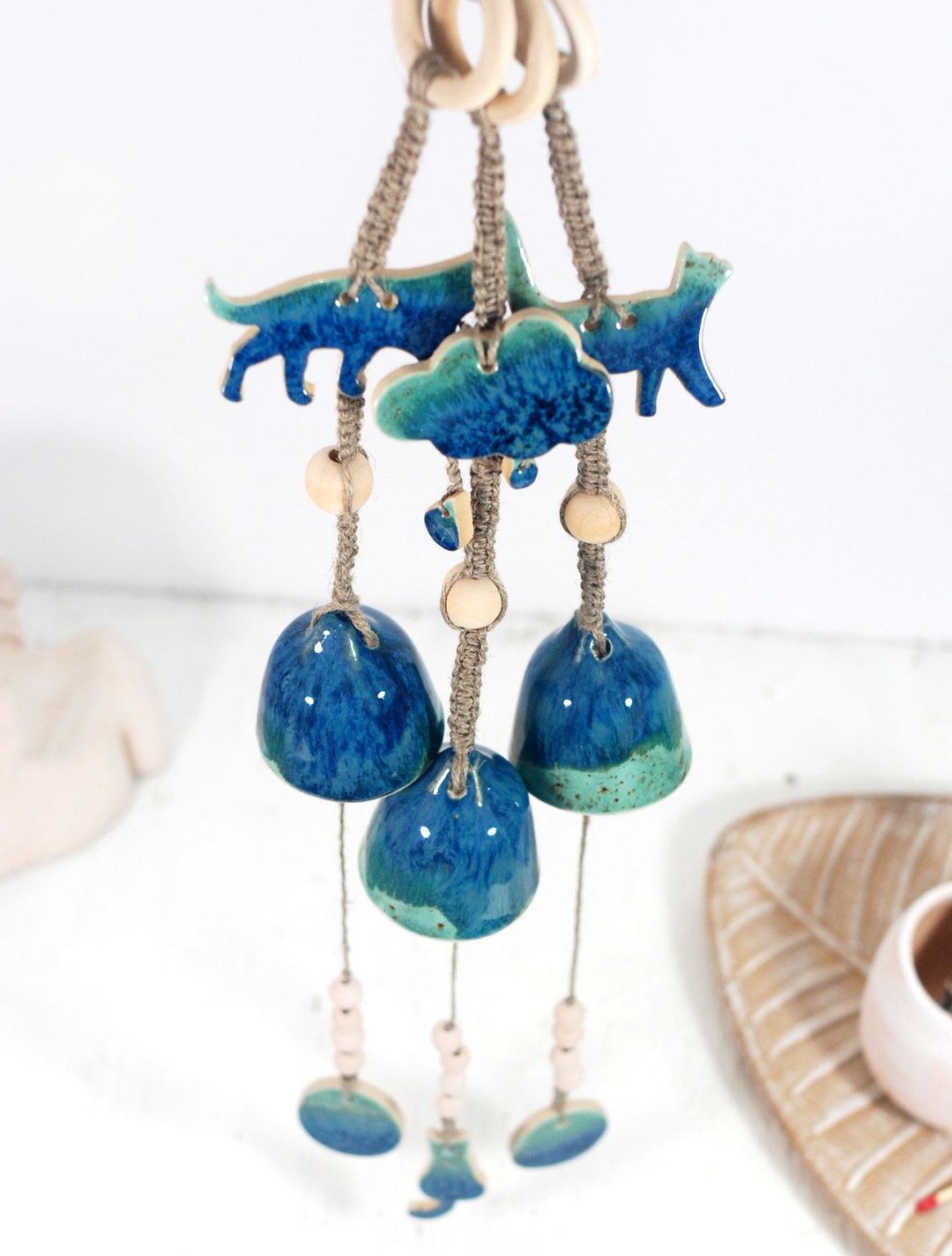 Handmade Ceramic Wind Chime Bells: Indoor/outdoor Wall Hanging Decor - Etsy