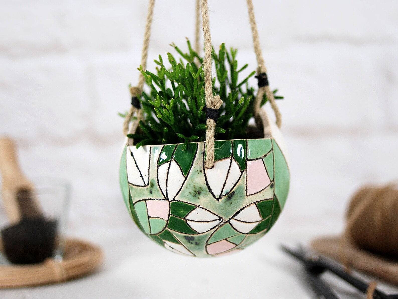 Ceramic Hanging Planter Mini / Indoor & Outdoor Modern - Etsy