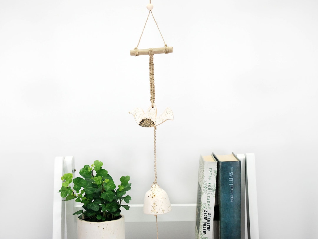 Handmade Ceramic Bird Wind Chime: Farmhouse Garden Decor - Etsy