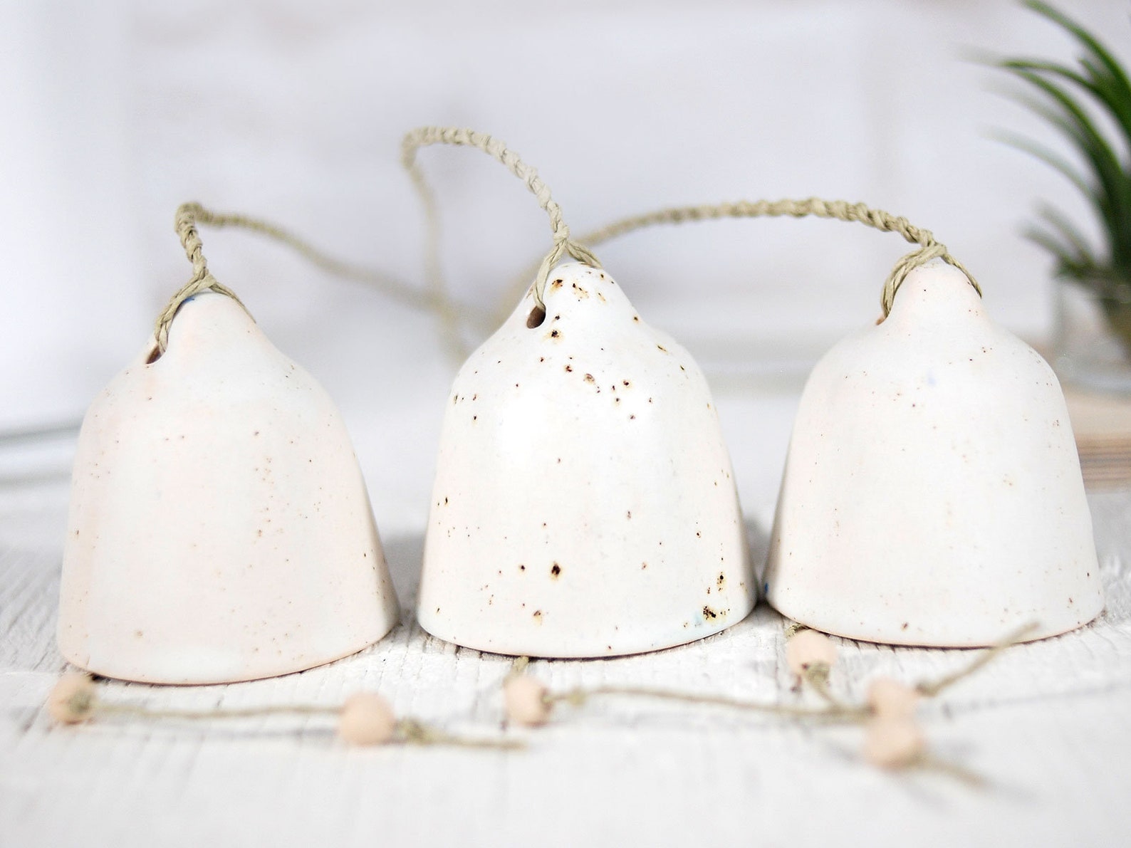 Matte White Ceramic Cow Bells Rustic Wind Chime Bells Wall | Etsy