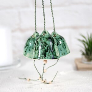 3 Ceramic Hanging Bells Handmade Wind Chime Bells Wall - Etsy