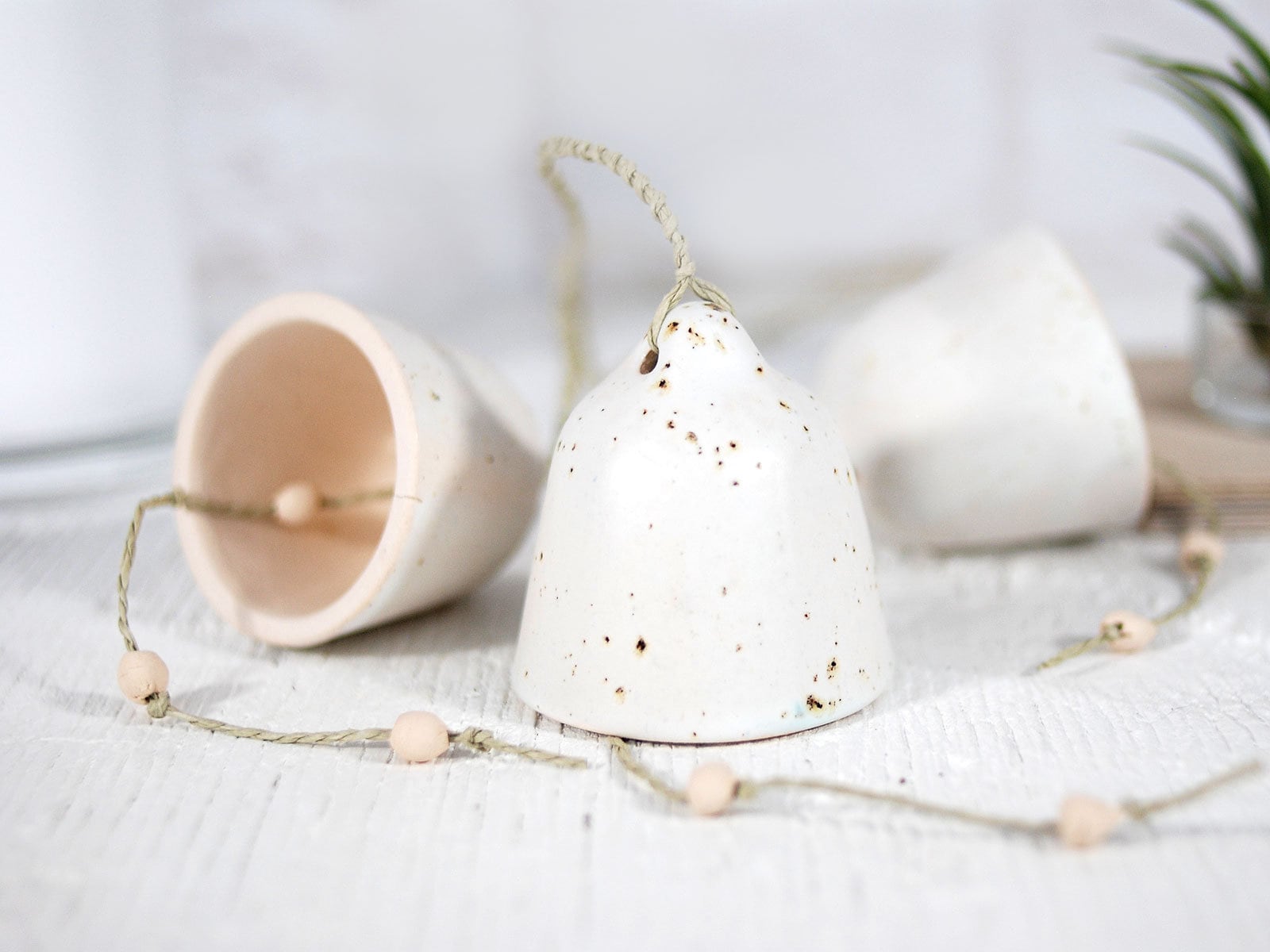 Matte White Ceramic Cow Bells Rustic Wind Chime Bells Wall | Etsy