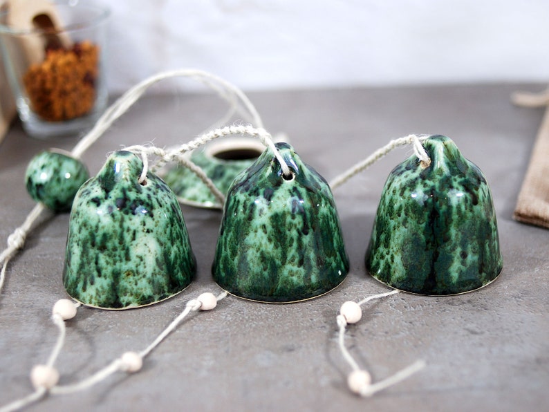 Ceramic Handmade Wind Chime Bells Hanging Cow Bells Garden - Etsy