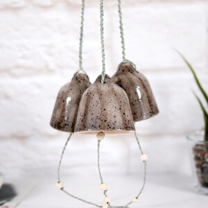 3 Ceramic Hanging Bells Handmade Wind Chime Bells Wall - Etsy