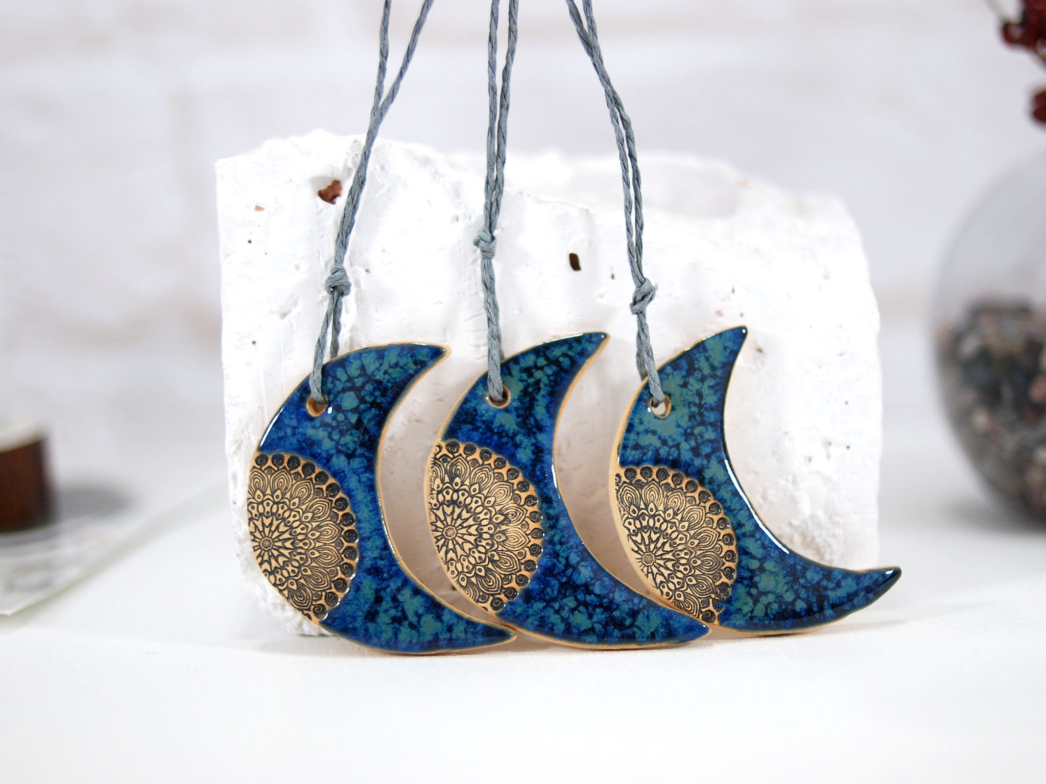 Ceramic Crescent Moon Wall Decor Set of 3 Wall Hanging Moon - Etsy