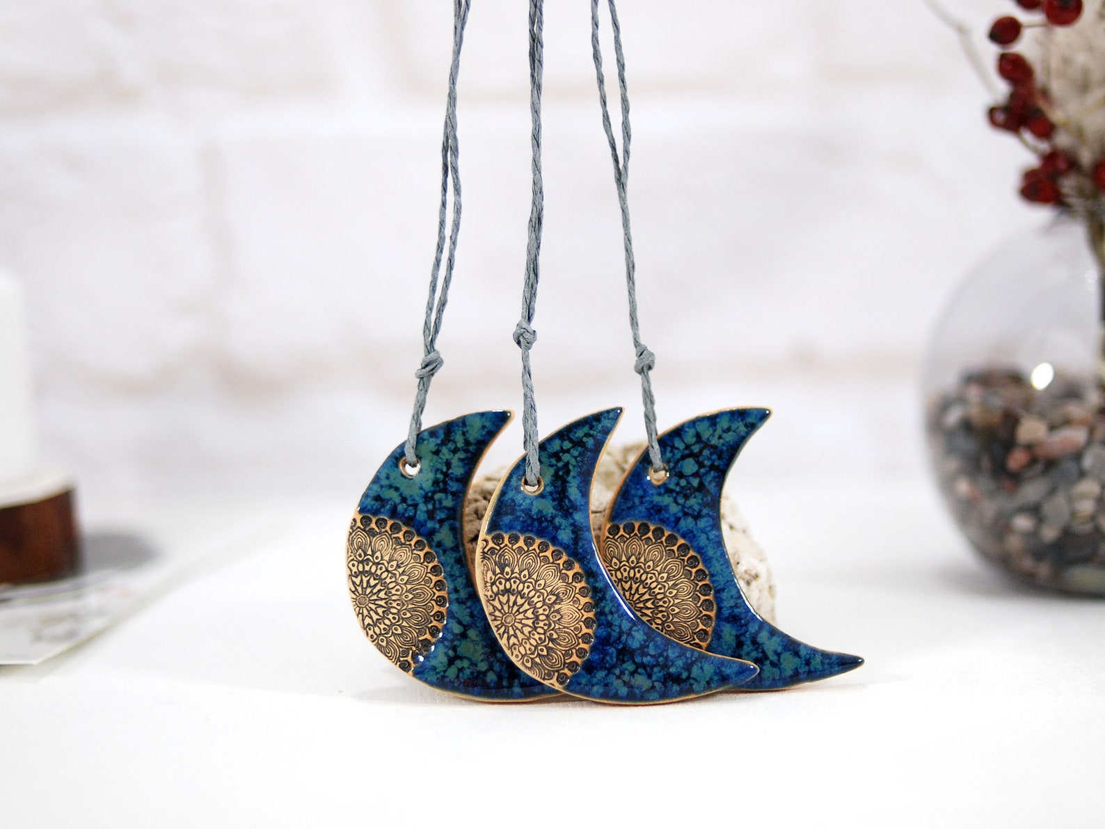 Ceramic Crescent Moon Wall Decor Set of 3 Wall Hanging Moon - Etsy