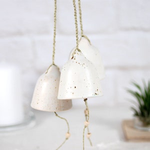 3 Ceramic Hanging Bells Handmade Wind Chime Bells Wall - Etsy