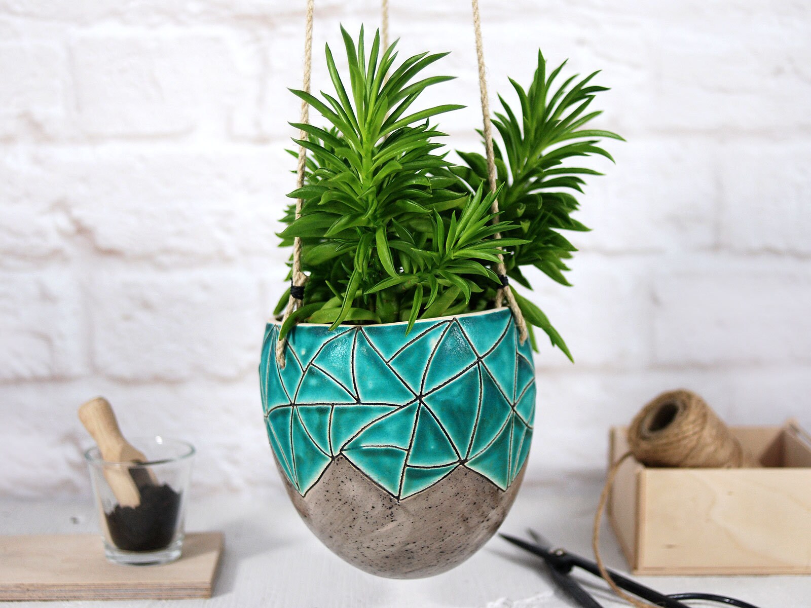 Large Ceramic Hanging Planter Modern Planter Pot Indoor | Etsy