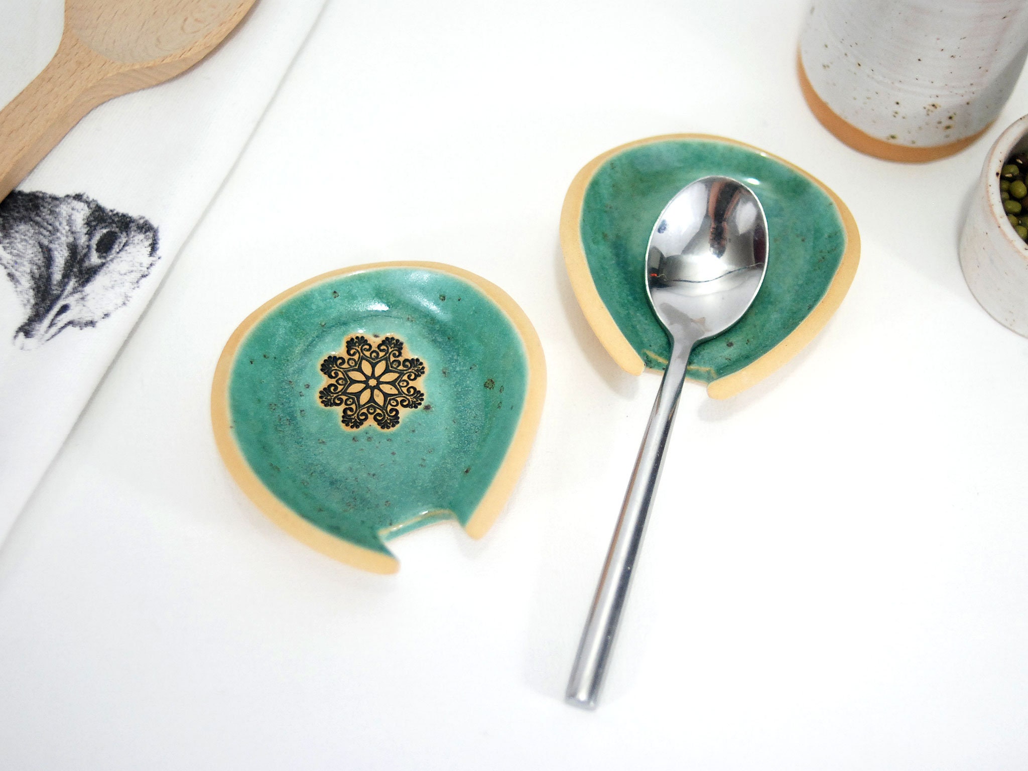 Pottery spoon rest ceramic spoon holder spoon holder for | Etsy