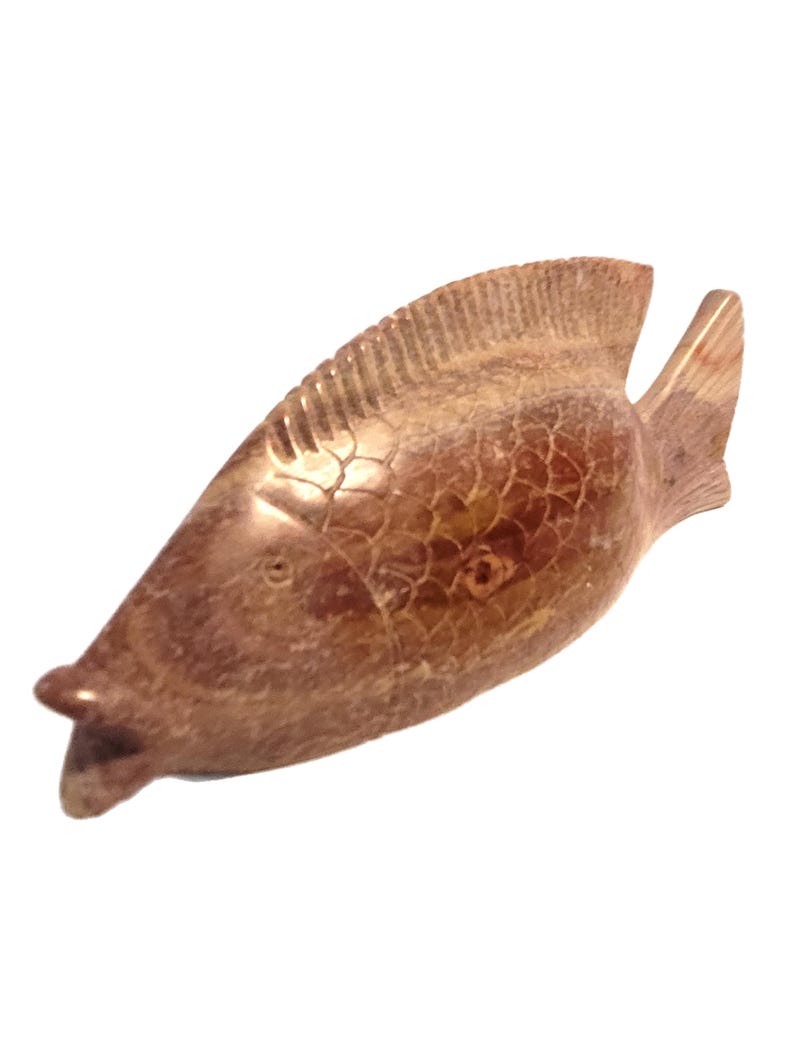 7" Hand Carved Stone Fish Sculpture – Vintage African Soapstone Art - Etsy