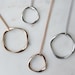 Simple Circle Loop Pendant Long Necklace With Silver or Gold Rhodium ...