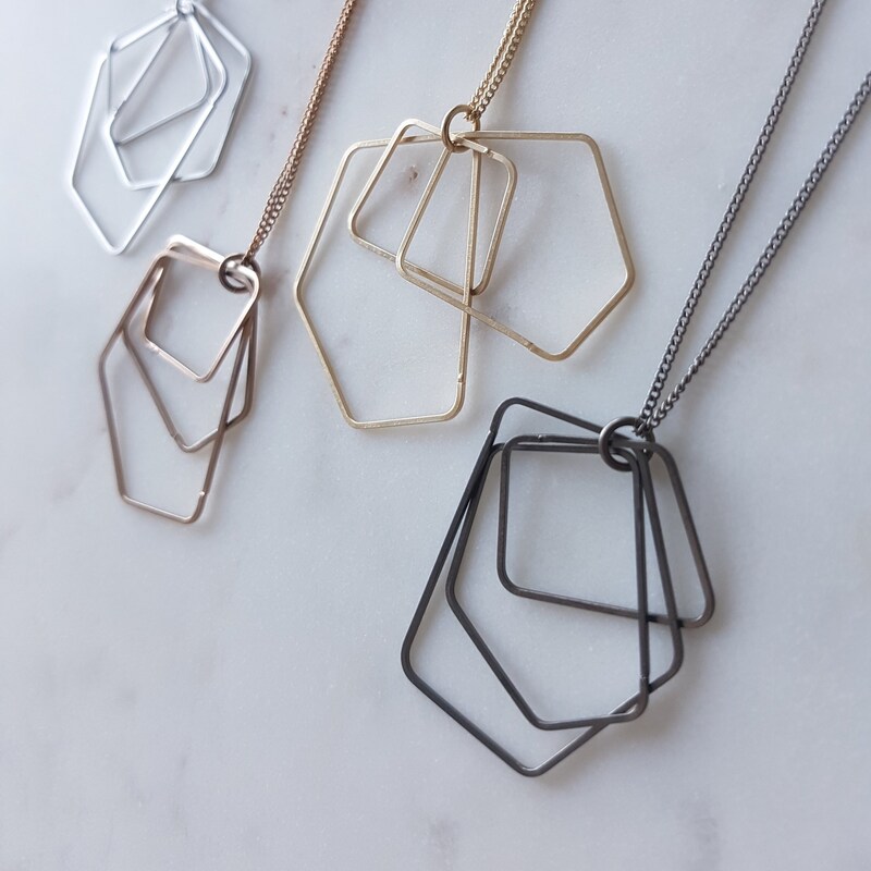 Geometric Necklace - Etsy