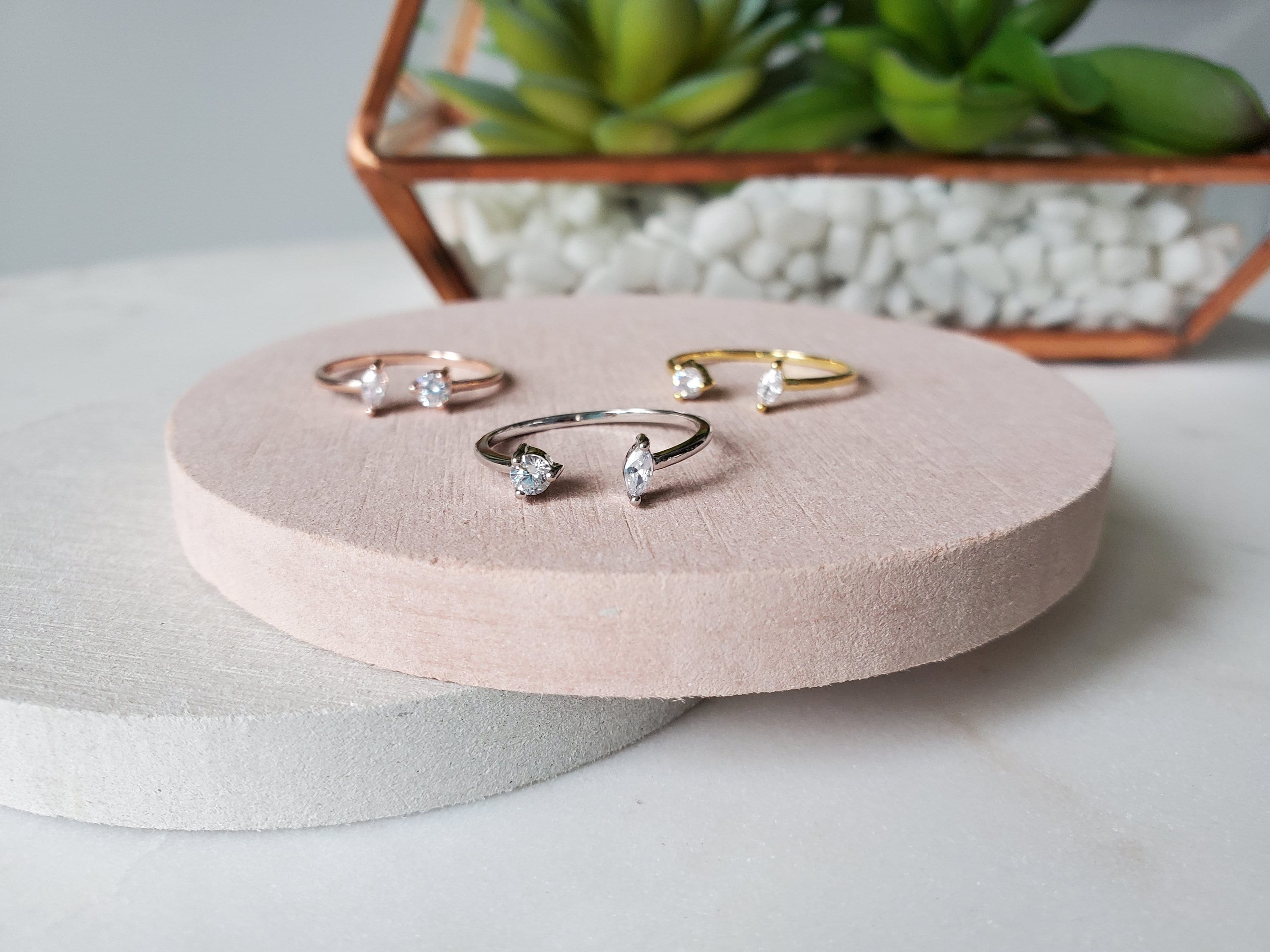 Open Concept Cubic Adjustable Ring Rings for Women Layering - Etsy