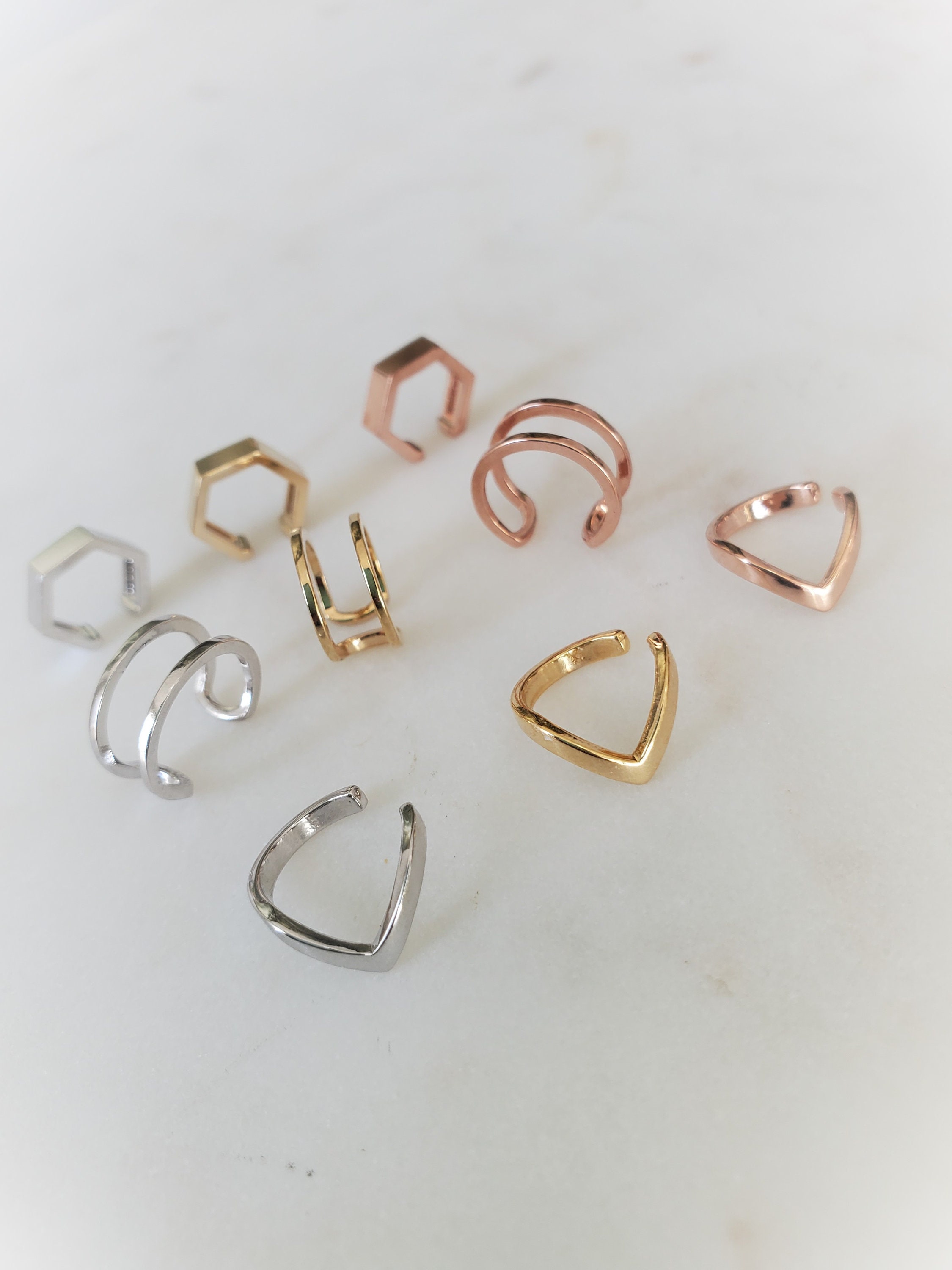 3 Ear Cuff Set V Ear Cuff Ear Cuff No Piercing Ear Cuff | Etsy