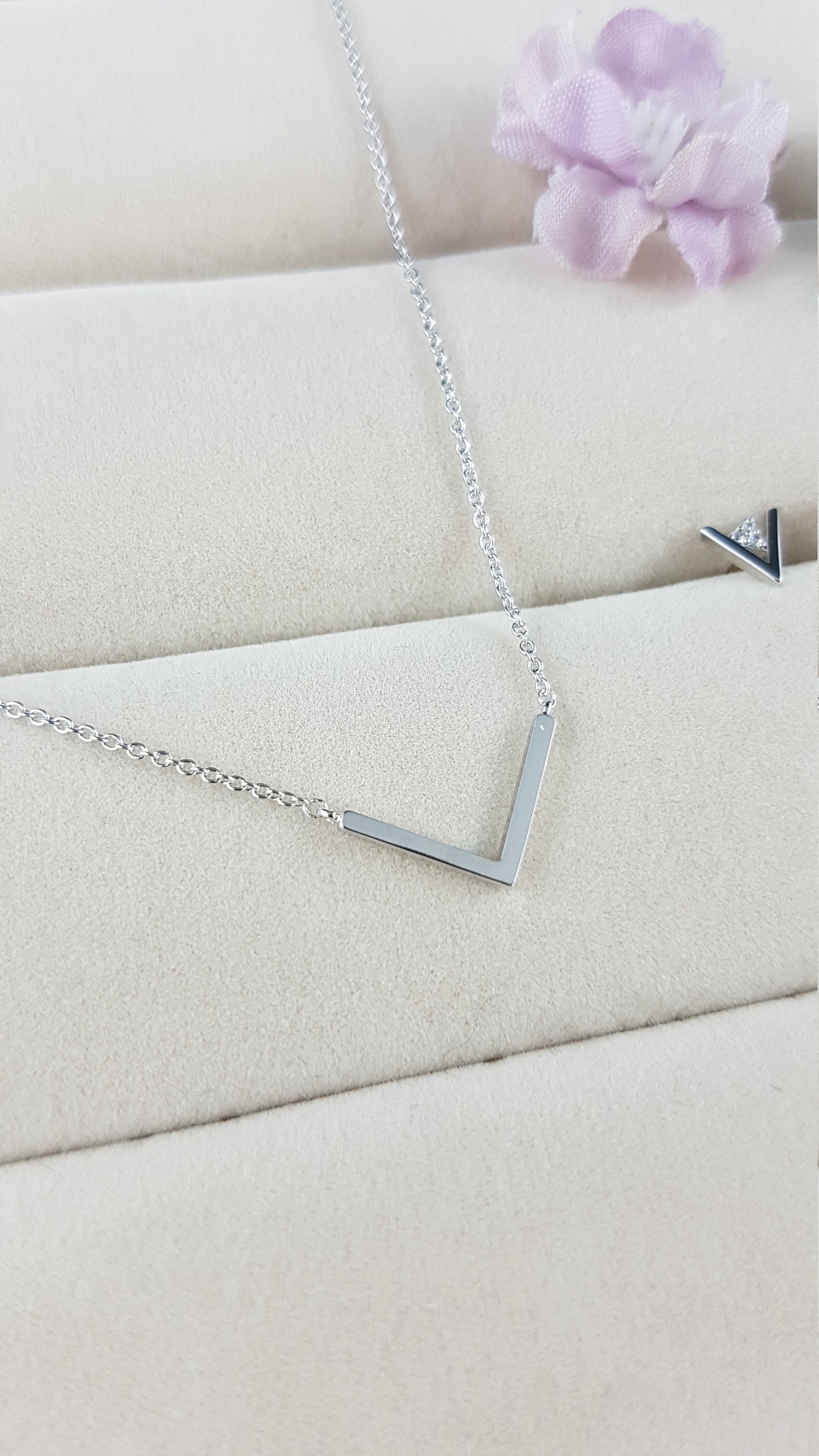 Simple V Shape Bridesmaid Jewelry Set CrystalBridesmaid Gift | Etsy