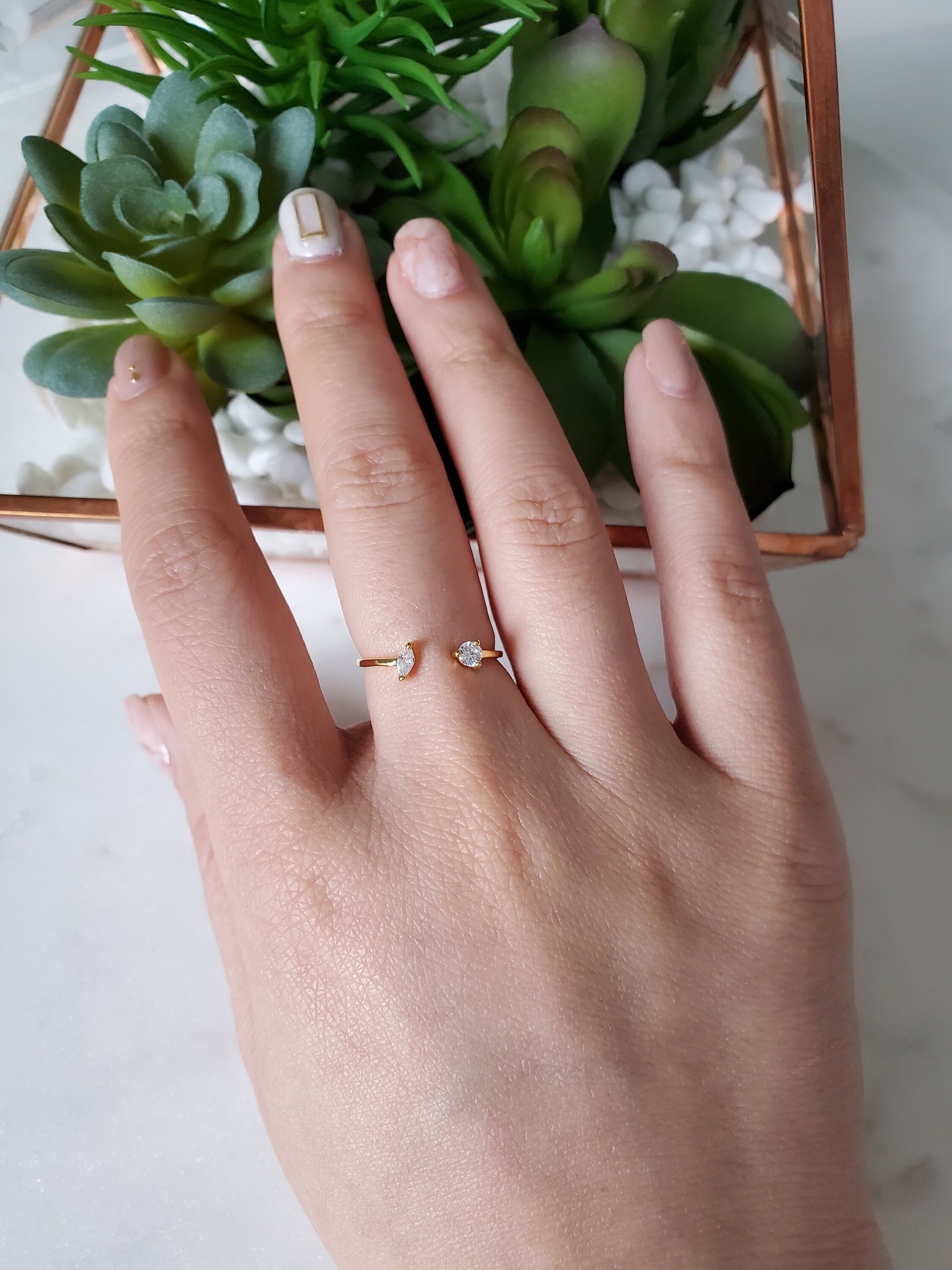 Open Concept Cubic Adjustable Ring Rings for Women Layering - Etsy