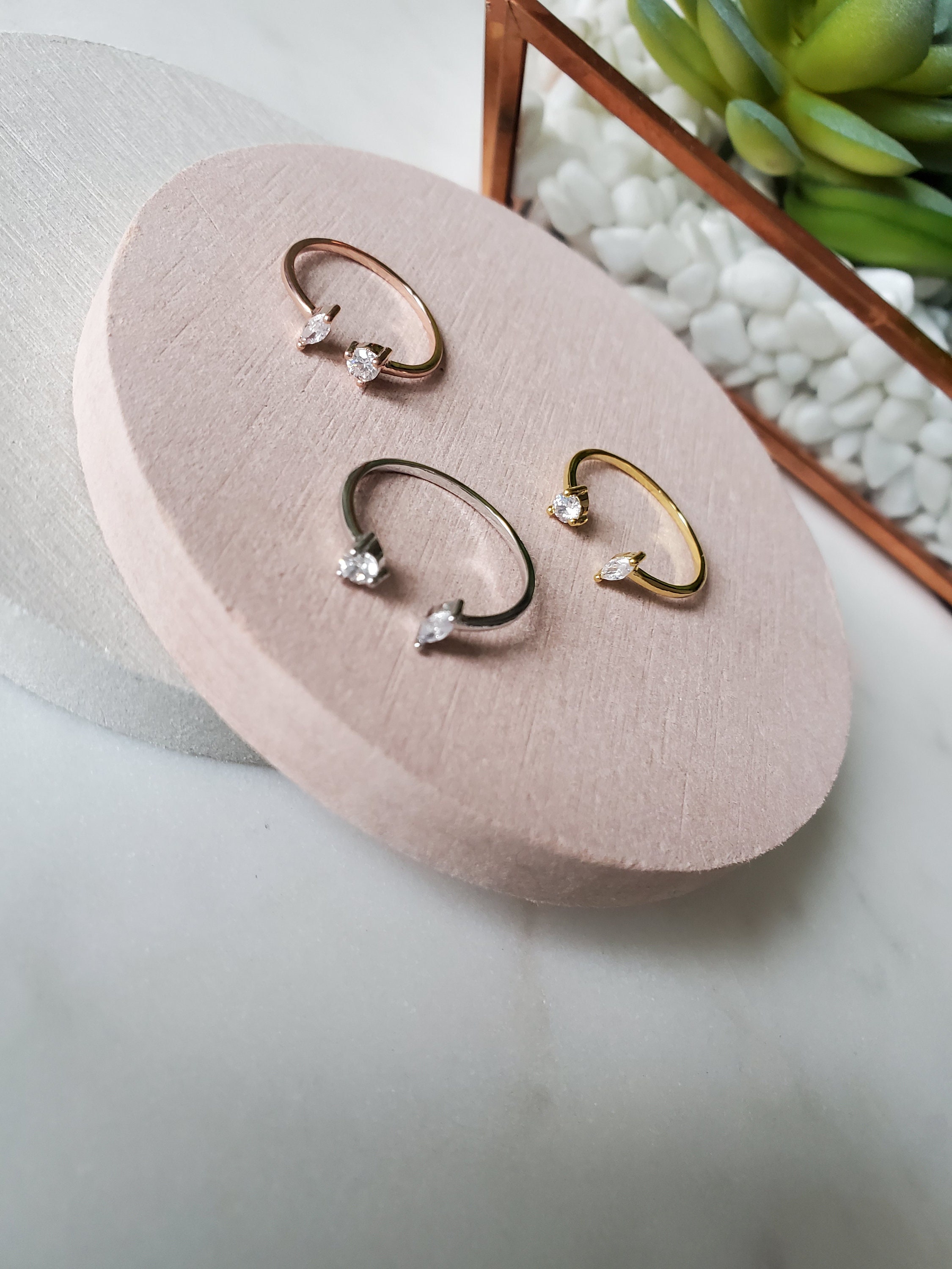 Open Concept Cubic Adjustable Ring Rings for Women Layering - Etsy