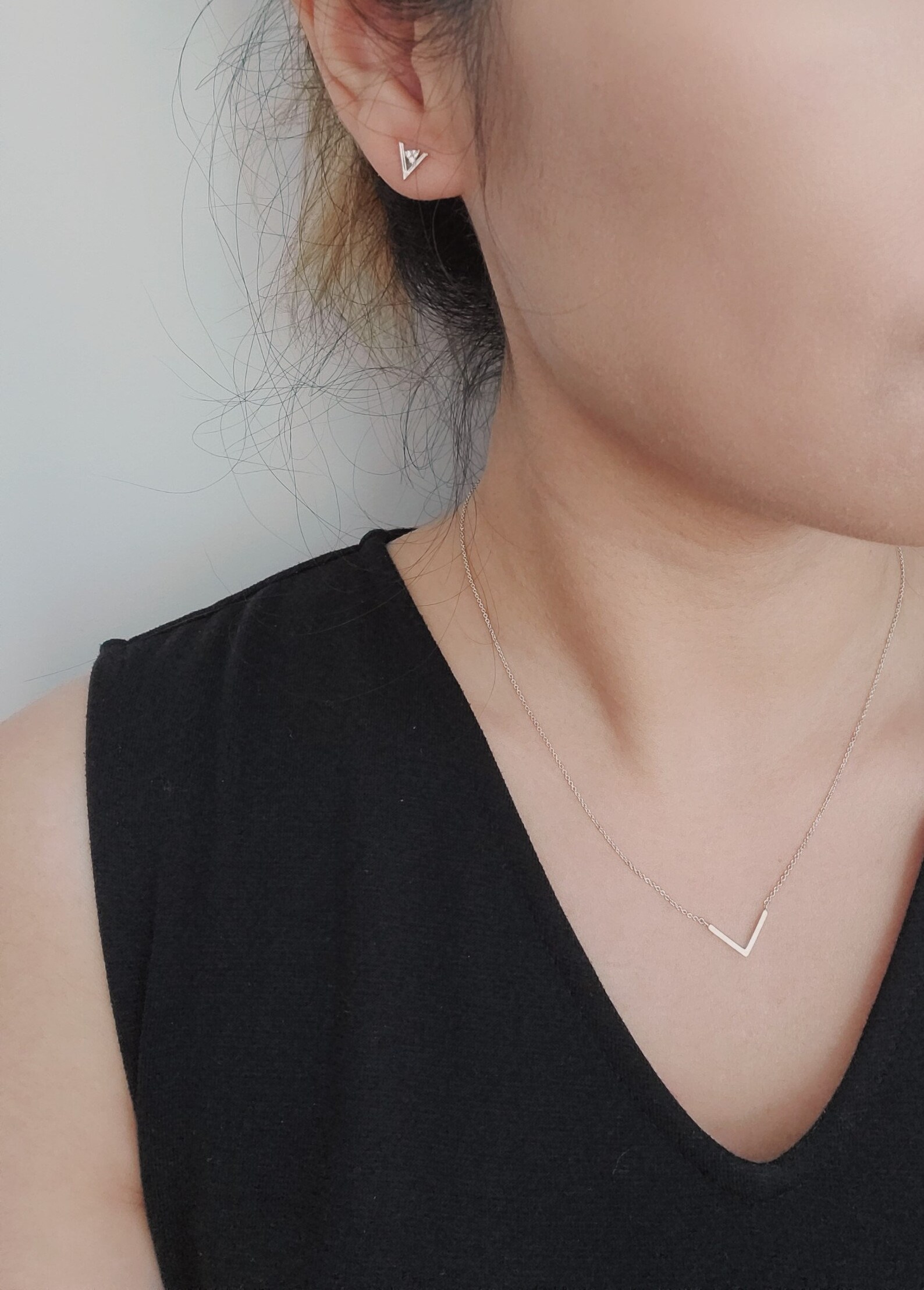 Simple V Shape Bridesmaid Jewelry Set CrystalBridesmaid Gift | Etsy