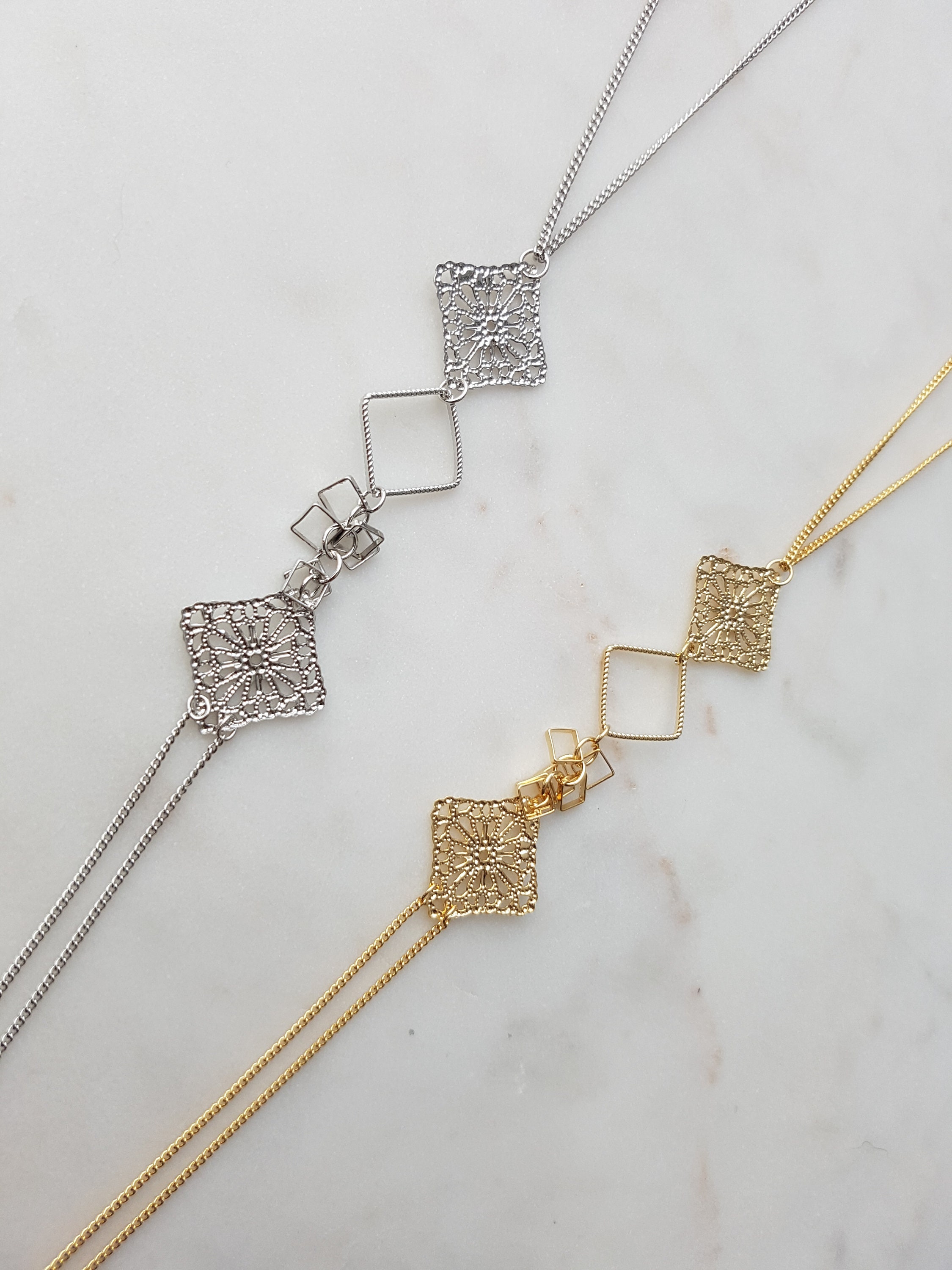 Simple Multi Laser Cut Rhombus With Tassel Pendant Long - Etsy