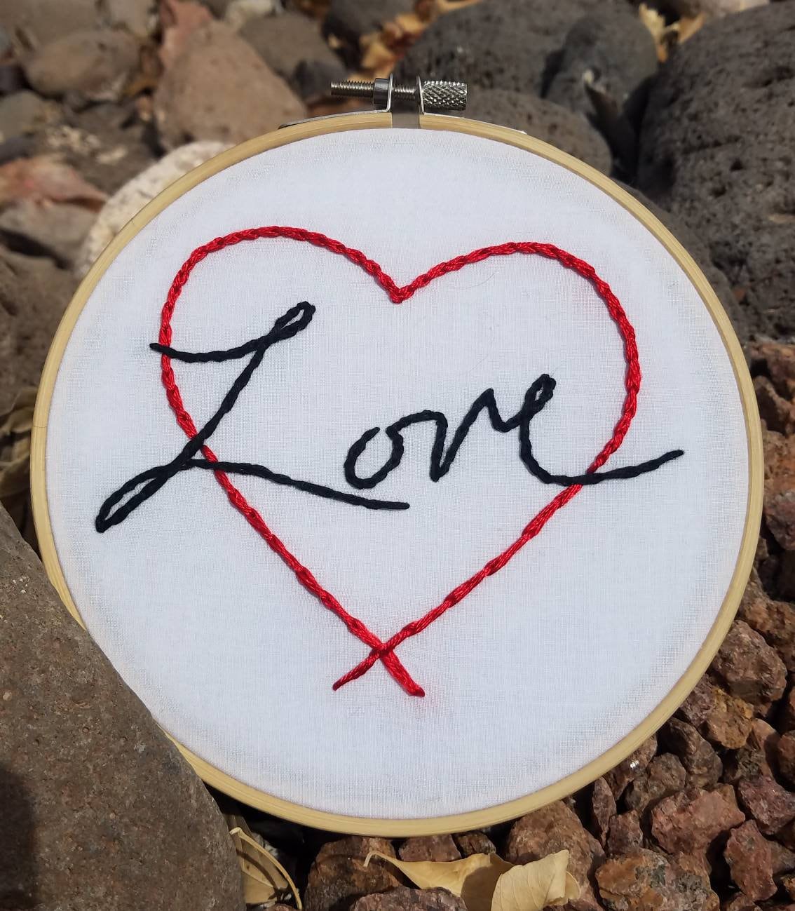 Love Embroidery, Hand Embroidery, Heart Embroidery, Anniversary Gift ...