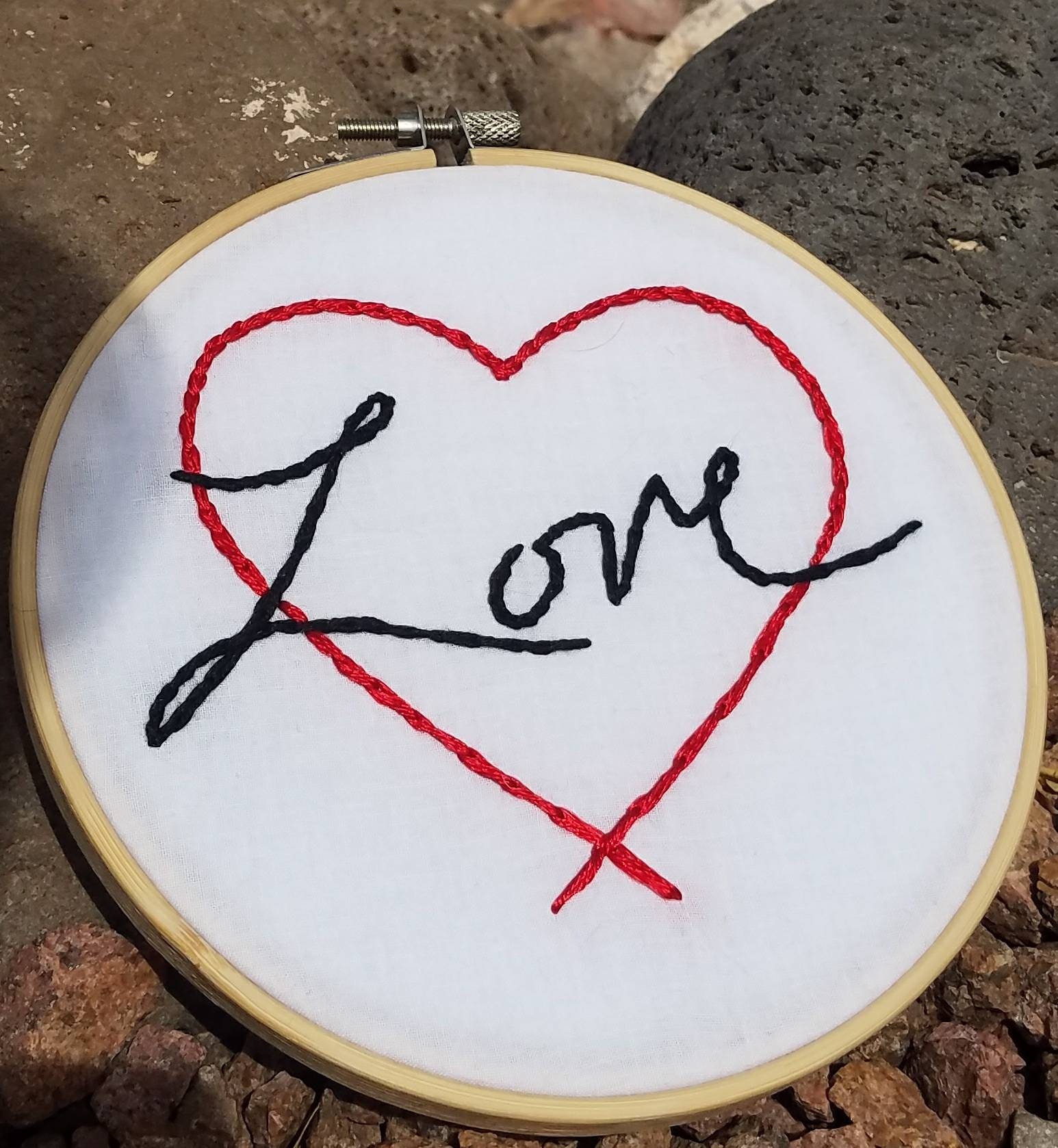 Love Embroidery, Hand Embroidery, Heart Embroidery, Anniversary Gift ...